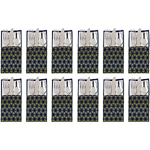 Stephanie Imports Set of 12 Thanksgiving Give Thanks Cutlery Paper Holders (7.5" X 4.75")