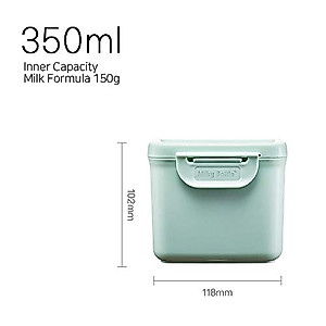 Portable Baby Formula Dispenser Container for Travel Outdoor Milky Bottle (Mint, Small (150g))
