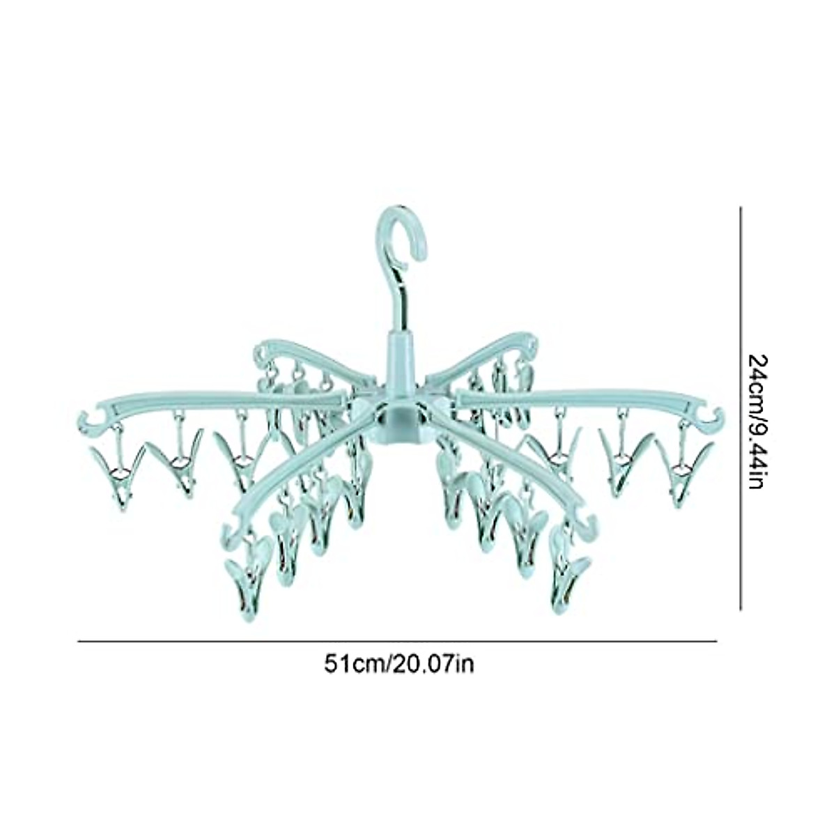 N/A 24 Clip Socks Indoor Folding Sock Rack Clothes Laundry Foldable Hanger ( Color : D , Size : 51*51*24cm )