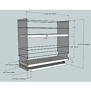 Vertical Spice - 4x2x11 DC - Storage Organizer Drawer with 2 Tiers - Heavy Duty - Size: 4.6" Width x 10.75" Height x 10.6" Depth - MADE IN USA