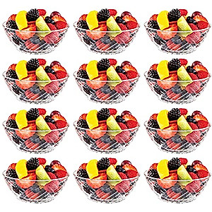 Vikko Glass Bowls, Set of 12 Decorative Glass Dessert Bowls, 10.75 Ounce Glass Dish for Dessert, Candy, Kitchen Prep, Dishwasher Safe