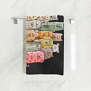 ALAZA Microfiber Gym Towel Funny Dogs Cartoon, Fast Drying Sports Fitness Sweat Facial Washcloth 15 x 30 inch