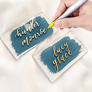 KAITELA Clear Acrylic Place Cards 1/8" Thick, 3.5" x 2" Small Rectangle Acrylic Blank Seating Card, Escort Name Plate for Table Setting, Wedding, Dinner Party, 20 Pcs