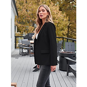 AUTOMET Womens Blazer Bussiness Casual Women Funeral Outfits Black Jacket Plus Size Lapel Work Clothes Sweater Blazer Dress Bussiness Causal Clothes Velvet Blazer