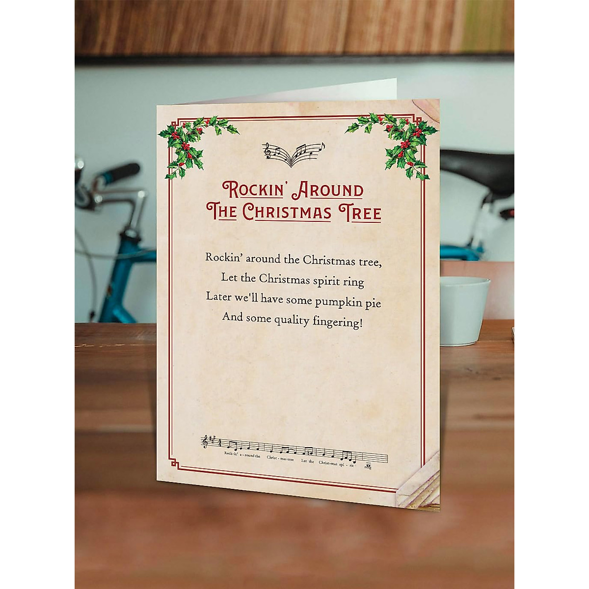 Brainbox Candy - Rude Christmas Card - 'Rockin Around The Christmas Tree' - Cheeky Xmas Songs | Carols - Funny Festive Seasonal Humour Cards - For Him Her Men Woman Friends - Merry Christmas