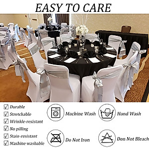 4 Pack 5FT Round Spandex Tablecloth 60 Inch Black Stretchable Table Cover Washable and Wrinkle Resistant Table Cloth, Fitted Round Table for Wedding, Banquet, Birthday, Party, Restaurant (Black)