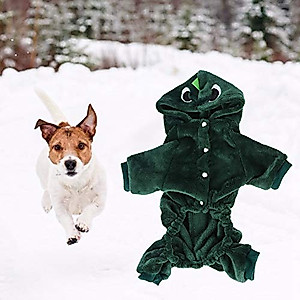 Funny Halloween Dog Dinosaur Costume Jacket Coat Warm Fleece Winter Golden Retriever Pitbull Dog Clothes Hoodie