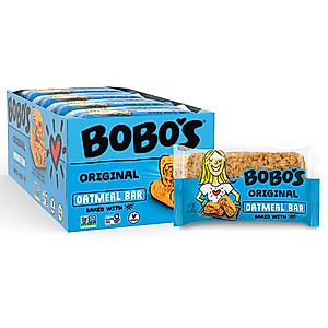 Bobo's Oatmeal Bars, Original, Gluten Free Vegan Whole Grain Oat Bars, Pack of 12