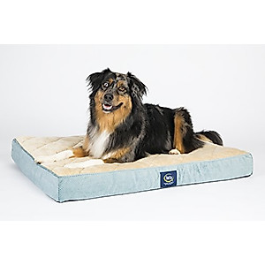 Serta Ortho Quilted Pillowtop Pet Bed, Large, Blue
