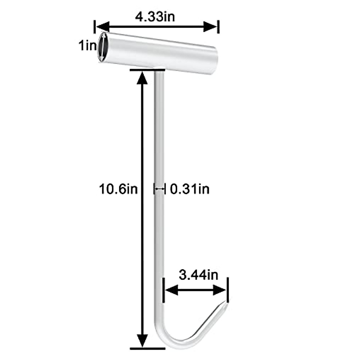 OK5STAR 12 Inch Long Stainless Steel Meat Hook 2 PCS, T Shaped Handle Hay Hooks Boning Hooks for Butcher Kitchen Restaurant Tool BBQ Accessories