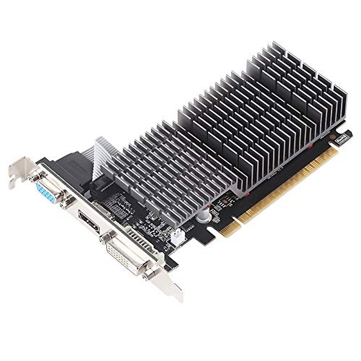 maxsun GEFORCE GT 710 2GB Low Profile Ready Small Form Factor Video Graphics Card GPU Support DirectX12 OpenGL4.5, Low Consumption, VGA, DVI-D, HDMI, HDCP, Silent Passive Fanless Cooling System
