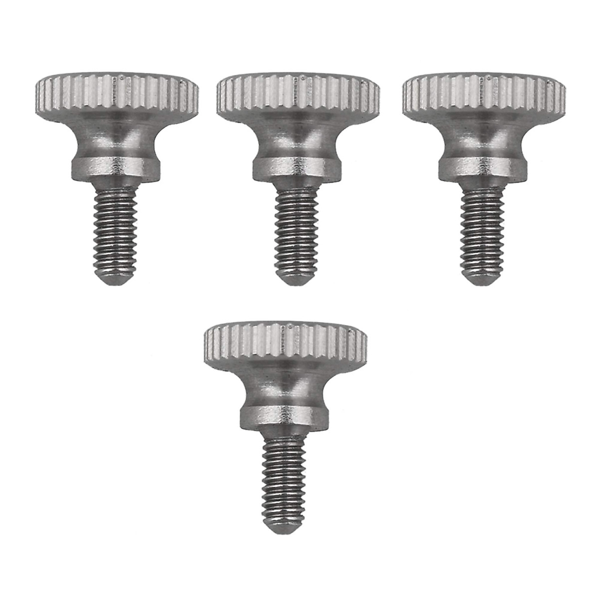CNBTR M2.5x6mm Flat Knurled Head Fully Threaded Thumb Screws Bolt Fastener Pack of 4