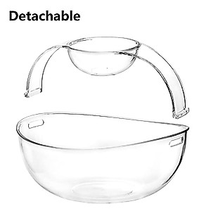 ZENFUN Acrylic Chip and Dip Bowls Set, 2 Tiers Detachable Clip-on Dipping Bowl Appetizer Serving Dishes for Salad, Chips, Dips, Fruit, Veggies, Unique Design