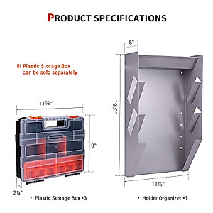 P-SH-Hanging Tote Kit for Van Shelving Storage, 3 Plastic Storage Box w/1 set Hanging Organizer Holder for Small Parts, Screws and Hardwares