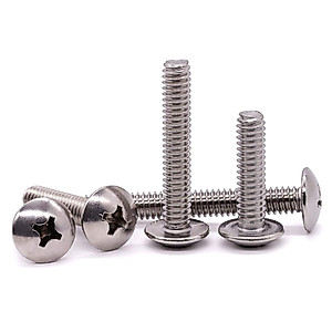 1/4-20 x 1 Truss Head Machine Screws, Phillips Drive, Fully Machine Thread, 18-8 Stainless Steel 304, Bright Finish, Pack of 50