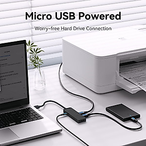 USB Hub, VENTION 4-Port USB Hub 2.0 Splitter with Charging Port for Notebook PC, USB Flash Drives, Mobile HDD for MacBook Pro, iMac, Surface Pro, XPS (0.5FT/0.15m)