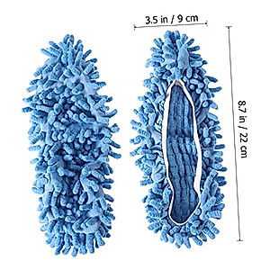 HEMOTON 4 Pcs Cleaning Mops Floor Cleaner Mop Floor Mops Mop Socks Slippers Socks Washable Mop Floor Cleaning Slipper Lay Shoe Cover Dust Mop Slipper Mop Cap Dust Collector Detachable Blue