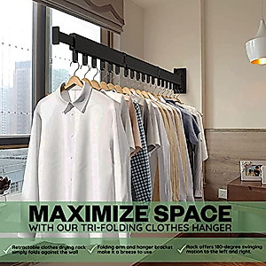 MODERNOIKOS Collapsible Wall-Mounted Drying Rack for Laundry – Indoor Clothes Hanging, Foldable Laundry Room & Commercial Organizer, Ideal for Homes, Stores & Dorms