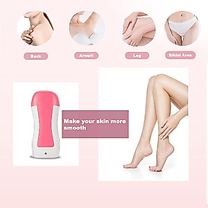 FAECEYER Waxing Kit for Hair Removal, Wax Kit, Roll On Wax Warmer Machine with 2 Wax Refill Cartridges, 100 Wax Strips, 10 Treatment Oil Papers, Portable Design for All Body Parts