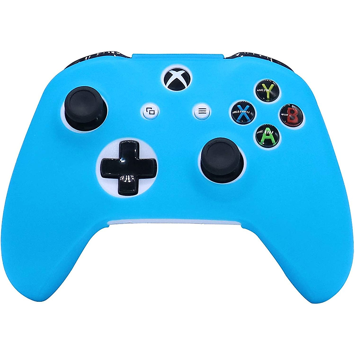 HLRAO Blue Silicone Cover Skin for Xbox One S/X Controller Glow in The Dark Anti-Slip Soft Rubber Case Protector Accessories Set with 8 Glow in The Dark Thumb Grips Caps + 2 Cute Cat Paw Caps.