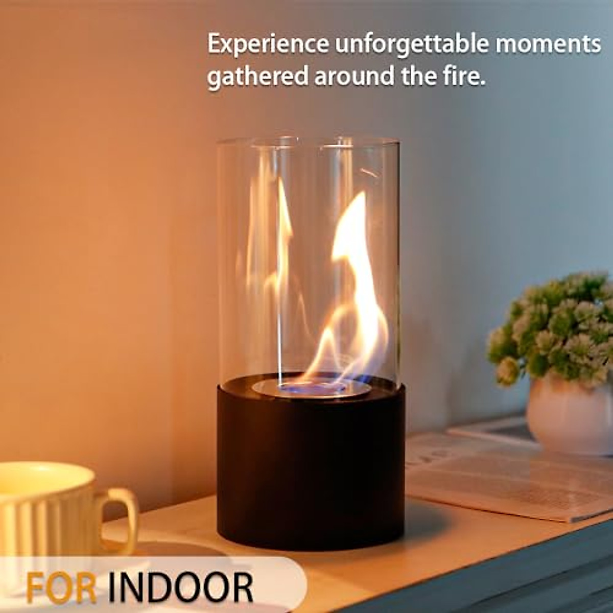 Tabletop Fire Bowl Pot Indoor Outdoor Portable Tabletop Fireplace Clean Burning Bio Ethanol fire Pit…