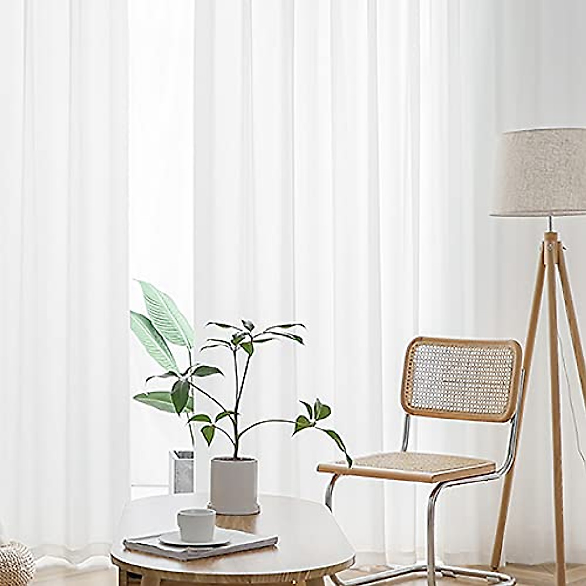 PartyDelight 9.8FT X 10FT White Chiffon Sheer Backdrop Curtain Drapes, Wedding Arch Drapes, for Wedding, Birthday, Party, Banquet and Home Decorations.