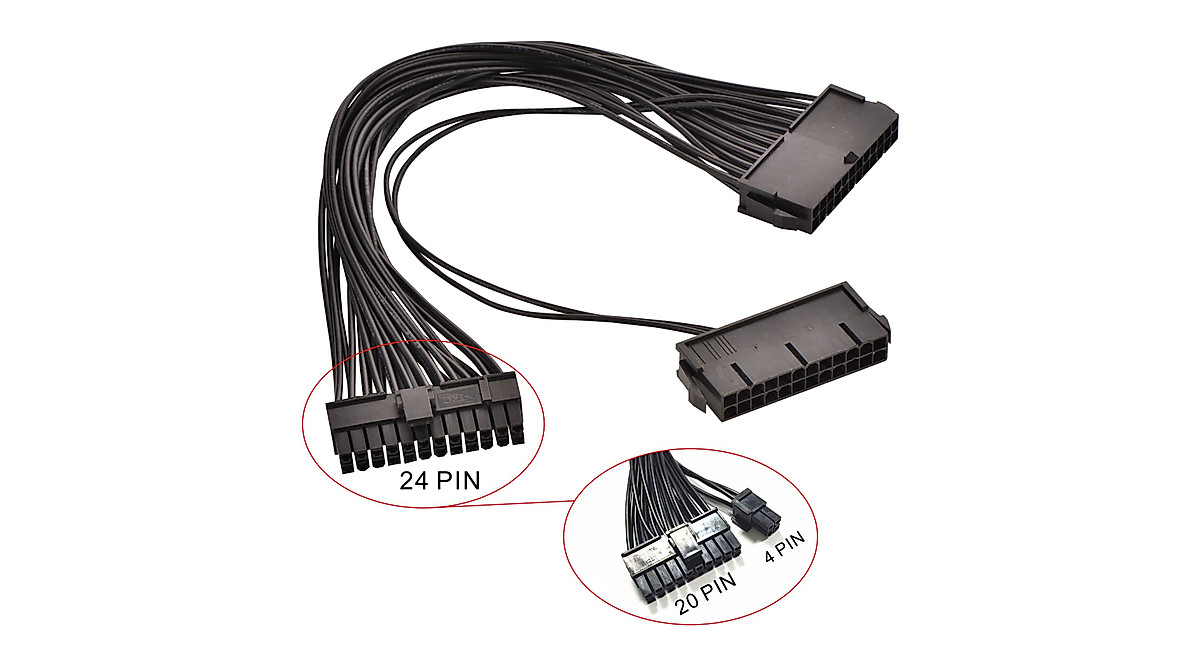 Dual PSU ATX Power Supply Adapter Cable for Gaming & Mining
