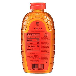Nate's 100% Pure, Raw & Unfiltered Honey - Award-Winning Taste, 32oz. Squeeze Bottle
