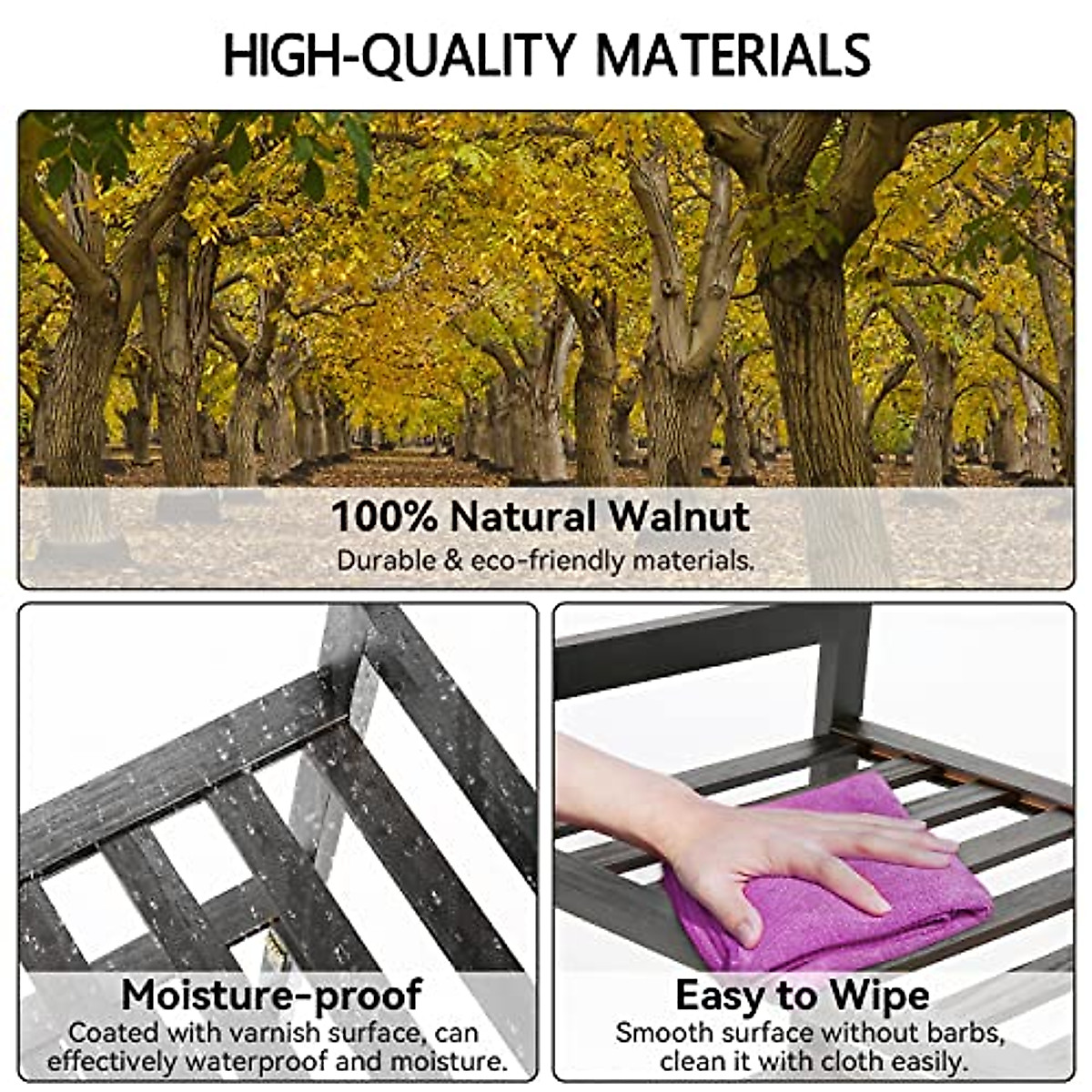 AKEYDIY Wooden Shoe Rack, 4 Tier Natural Pine Wooden Shoe Shelf, Slippers/Sneaker Rack Multi-Function Storage Organizer, Durable and Stable Free Standing Shoe Racks for Bedroom Closet (Wood)