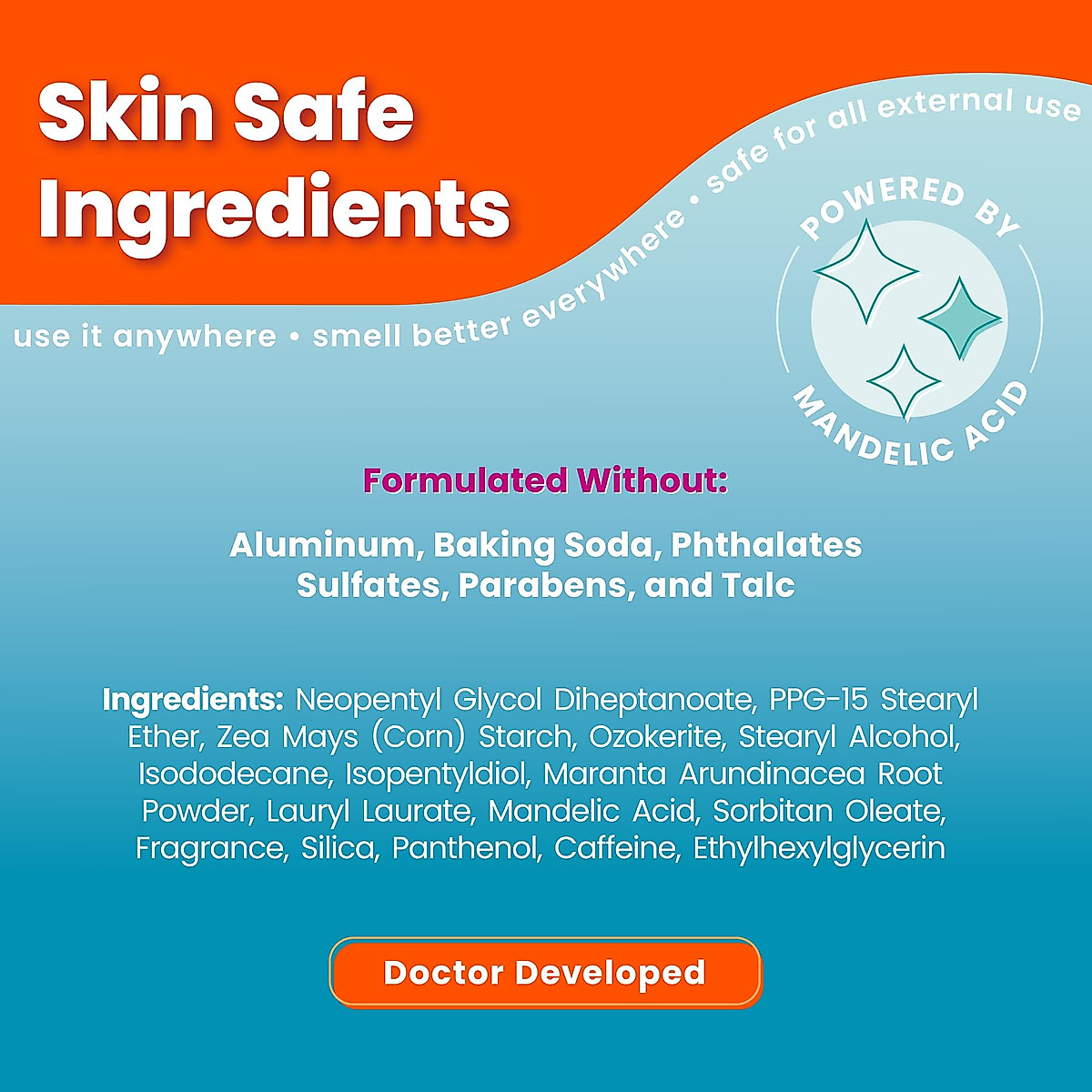 Lume Whole Body Deodorant - Smooth Solid Stick - 72 Hour Odor Control - Aluminum Free, Baking Soda Free and Skin Safe - 2.6 Ounce (Pack of 2) (Unscented)