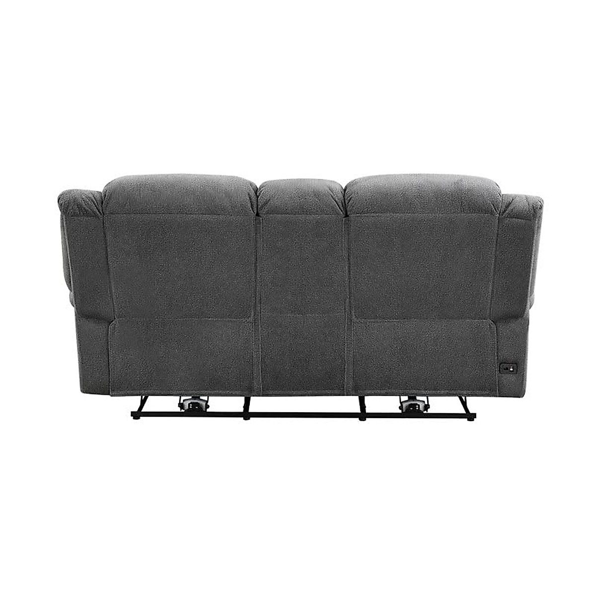 Lexicon Brennen Microfiber Power Double Reclining Loveseat in Charcoal