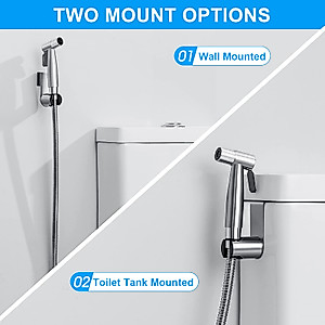 Sllxgin Bidet Sprayer for Toilet, Handheld Sprayer Bidet Kit, High Pressure Bathroom Hand Sprayer Kit for Toilet Washing, Bathroom, Cloth Diaper, Bathing Pets, and Feminine Hygiene