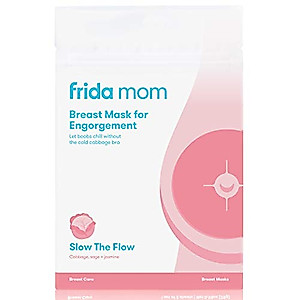 Frida Mom Breast Mask for Engorgement- Made with Cabbage, Jasmine + Sage to Relieve Engorged Boobs + Breastfeeding Weaning- 2 Sheet Masks - No Artificial Fragrances, Phthalates, or Parabens