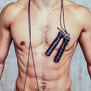 WOD Nation Attack Speed Jump Rope : Adjustable Jumping Ropes : Unique Two Cable Skipping Workout System : One Thick and One Light 11 Foot Cable : Perfect for Double Unders forHiit : Fits Men and Women