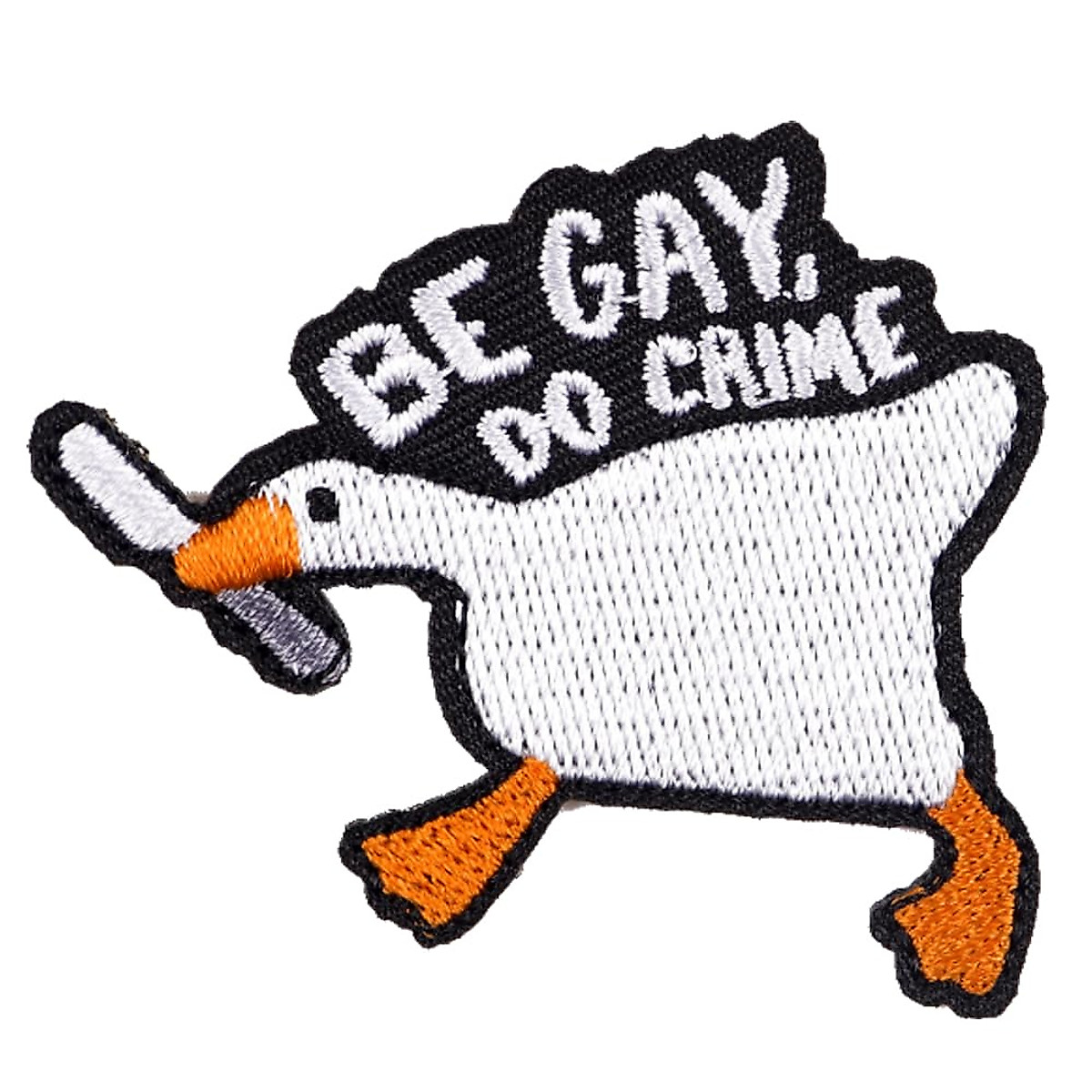 Luupatchy Duck Patch Be Gay Do Crime Funny Patch Iron On Patch Sew On Embroidered Patch for Adult Kids Teens Accessories for Jeans Jackets Clothes Hats Backpack & T-Shirts Tactical Backpacks
