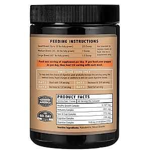 Alpha Dog Nutrition OptiPup All-in-1 Puppy Multivitamin Contains 31 Superfoods Including Probiotics and Prebiotics for Digestive Support, Skin & Immune Health, and Optimum Growth (60 Servings)