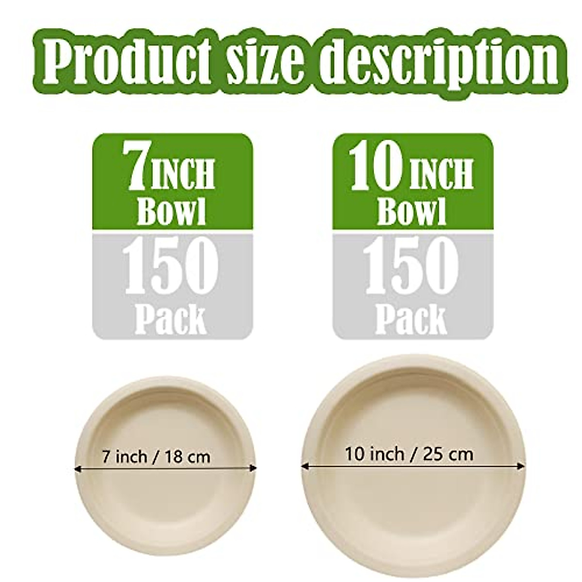 smilixin 150 Pack Paper Plates,100% Compostable 7 inch Paper Plates,Disposable Plates,Biodegradable Plates Made of Sugarcane Fiber,Heavy-Duty Paper Plates for Daily Meals Party Dinner (7 Inch)