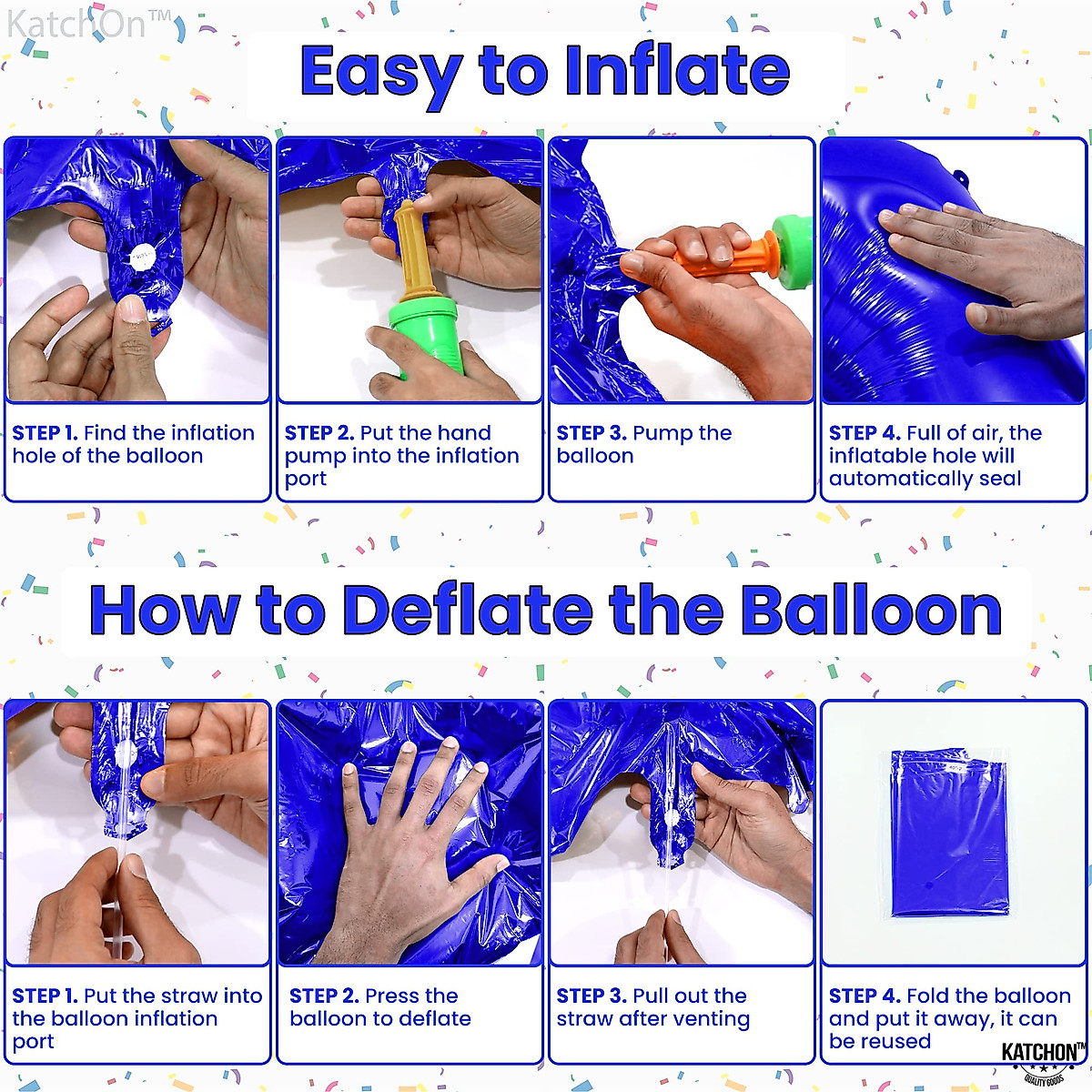 KatchOn, Navy Blue Number 5 Balloon - Big, 40 Inch | 5th Birthday Decorations for Boys, 5 Year Balloon | 5th Birthday Balloons, 5th Birthday Boy | Balloon 5 Year Old, Fifth Birthday Decorations Boy