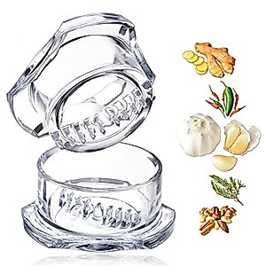Nextrend Garlic Twister 4th Gen - Ginger, Herb, Nuts, Garlic - Handheld Kitchen Mincer, Easy to Clean! (Clear)