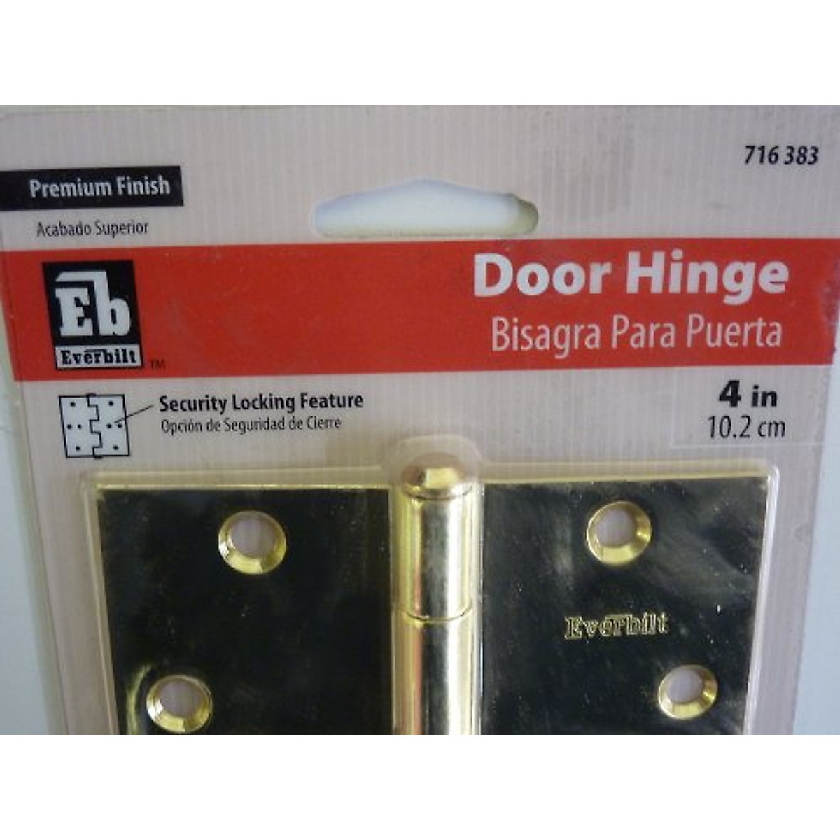 Everbilt 4 in. Solid Brass Square Corner Security Door Hinge 14909