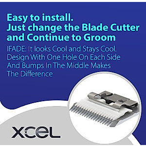 XCEL Ceramic Coarse Pet Replacement Cutter Blade Compatible with Fast-Feed, Andis, Oster A5, and Walh KM Series (4 Pack)