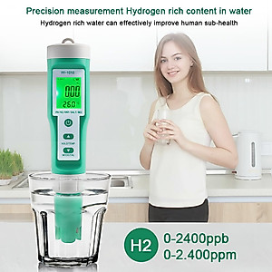 Hydrogen Water Tester 10 in 1 Resistivity/Fertility/H2/pH/TDS/EC/ORP/S.G/Salt/Temp Meter with ATC pH Meter,0.01 High Accuracy pH Tester Digital,TDS Meter PPM Meter for Drinking,Hydroponics,Pool.