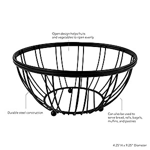 Spectrum Diversified Contempo Countertop Collection Fruit Bowl, Black