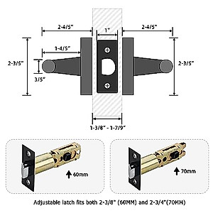 Amerdeco 2 Pack Gold Interior Privacy Door Handles, Heavy Duty Interior Bedroom Brushed Brass Door Lever, Door Handles Interior for Bathroom