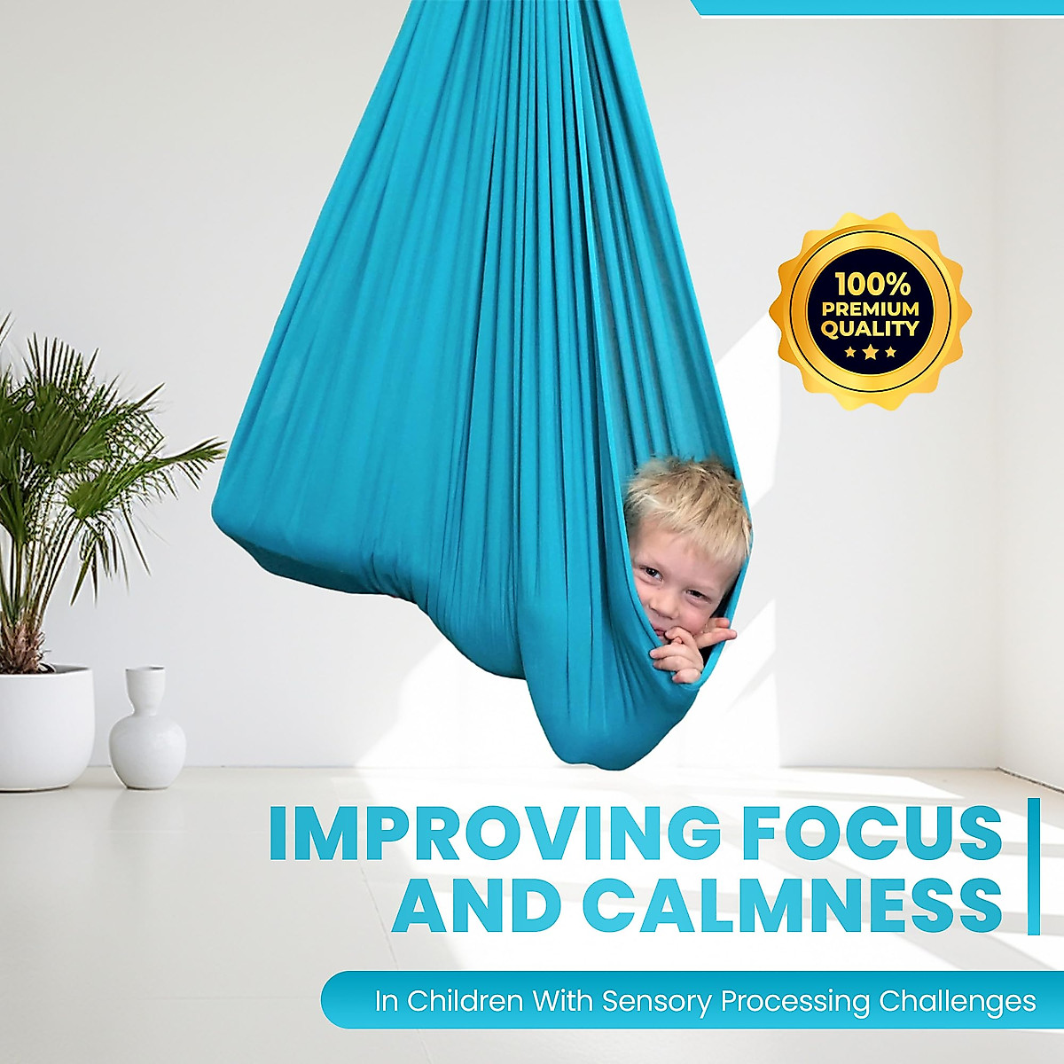 Sensory Swing for Kids | 360° Hardware Indoor | Therapy Tool for Special Needs Snuggle Grey Cuddle Hammock Gray Swing | for Children with Autism, ADHD, Aspergers, Sensory Integration