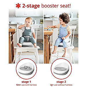 Skip Hop Booster Seat for Dining Table, Sleek Seat Booster, Grey/White