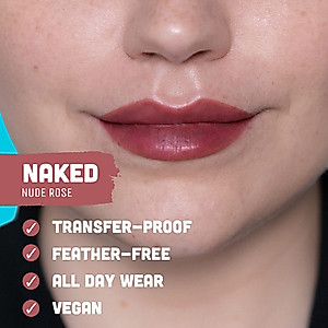 SKINGASM Liquid Blading Lips - 2-Phase High-Intensity Lip Stain for Hyper-Brilliant Color - Revolutionary Smudge Proof Lipstick and Matte Lipstick - Vegan Lip Makeup (Naked)