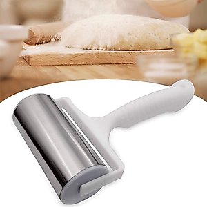 Goeielewe Stainless Steel Rolling Pin with Plastic Handle, Small Mini Pastry and Pizza Dough Baker Roller Ideal for Baking Dough, Pizza, Pie, Pastries, Pasta and Cookies (Random Color)