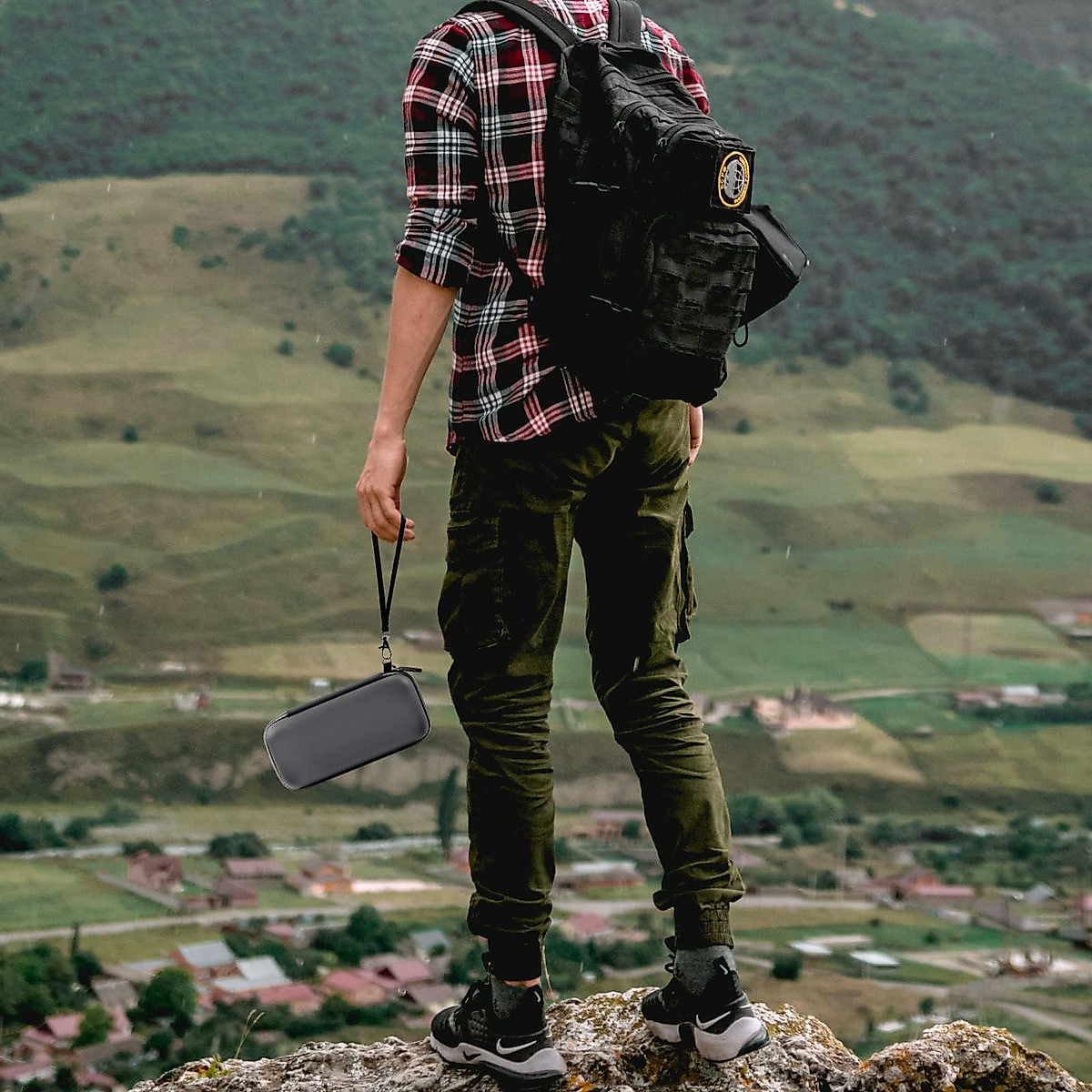 casmilee Case Compatible with Anker 737/735/ 736/717 USB-C Portable Charger Power Bank, Fast Foldable Wall PowerBank Bag for GaN Prime Nano II AC Adapter, Powercore Pocket for lights Cable - Black