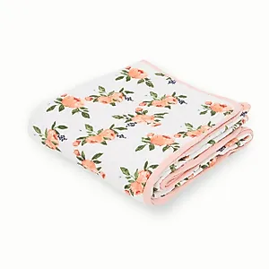 Little Unicorn Original Premium Cotton Quilt | Multi-Layered & Extra-Soft Muslin Fabric |for Babies & Toddlers (Watercolor Roses)